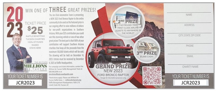 JimClick Raffle ticket – MOAA · Green Valley Chapter in Southern Arizona